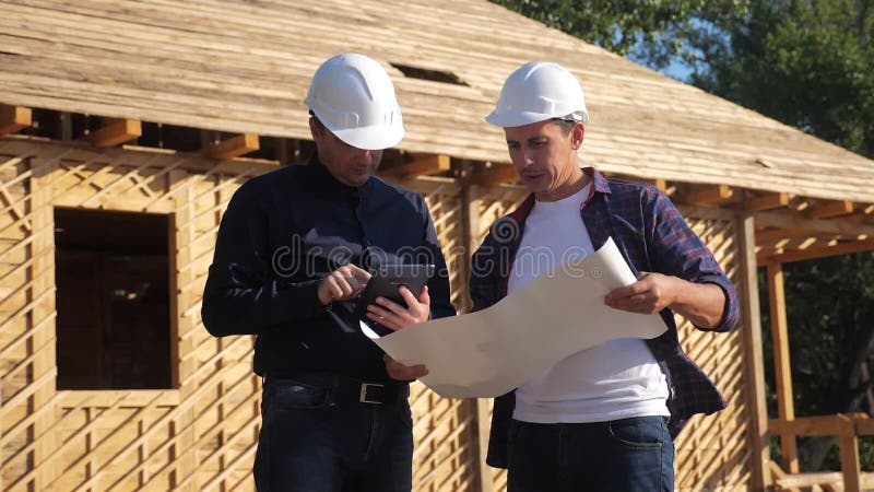 Teamwork. Concept Building Constructing Architect Slow Motion Video ...