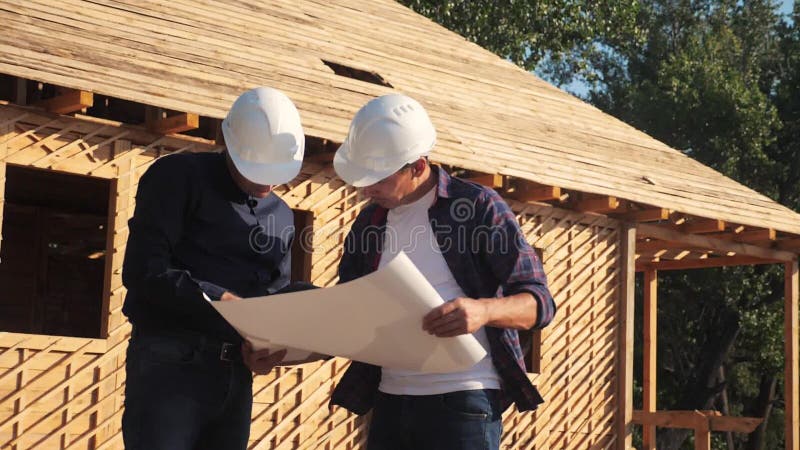 Teamwork. Concept Building Constructing Architect Slow Motion Video ...