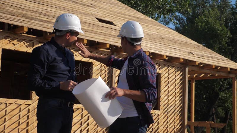 Teamwork. Concept Building Constructing Architect Slow Motion Video ...