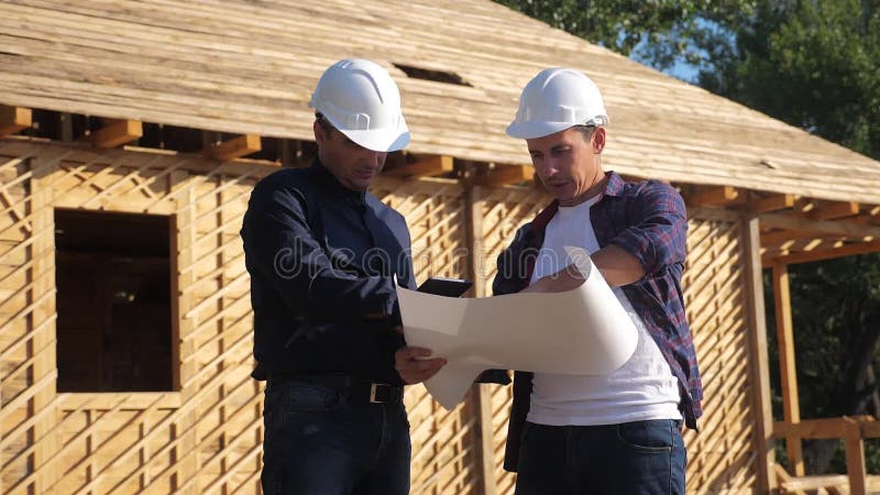 Teamwork. Concept Building Constructing Architect Slow Motion Video ...