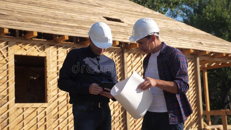 Teamwork. Concept Building Constructing Architect Slow Motion Video ...