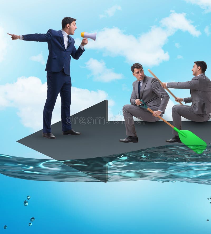 Teamwork Concept with Businessmen on Boat Stock Photo - Image of ...