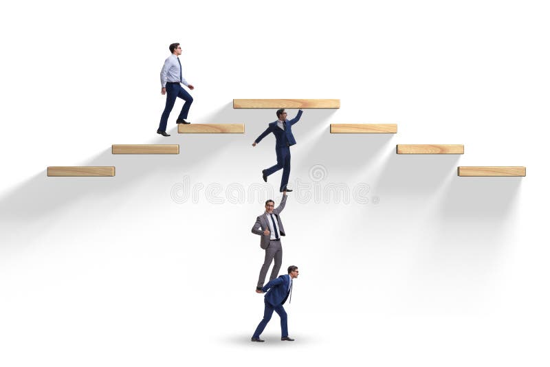 Teamwork Concept with Businessmen Helping Each Other Stock Photo ...