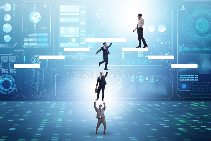 Teamwork Concept with Businessmen Helping Each Other Stock Photo ...