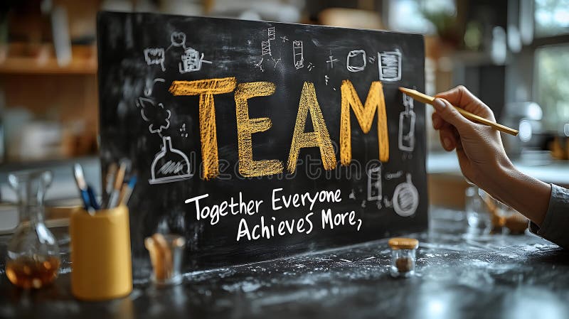 Teamwork Concept on Chalkboard. Stock Illustration - Illustration of ...