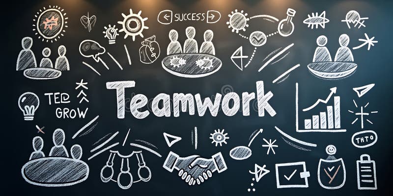 Hand-Drawn Business Process Flow on Chalkboard for Team Efficiency ...