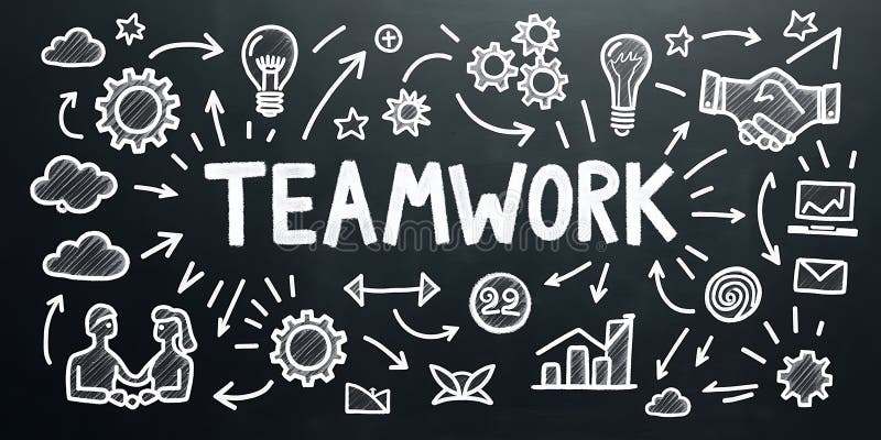 Creative Chalkboard Concept of Team Building and Business Success Stock ...