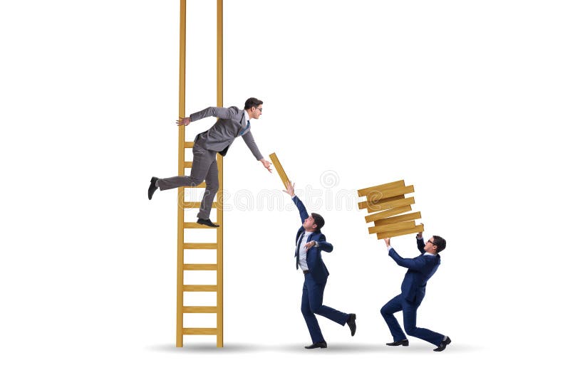 Teamwork Concept with Colleagues Helping Each Other Stock Illustration ...