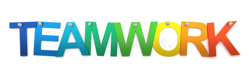 Teamwork Concept. Colorful Letters Pinned on White Wall Stock ...