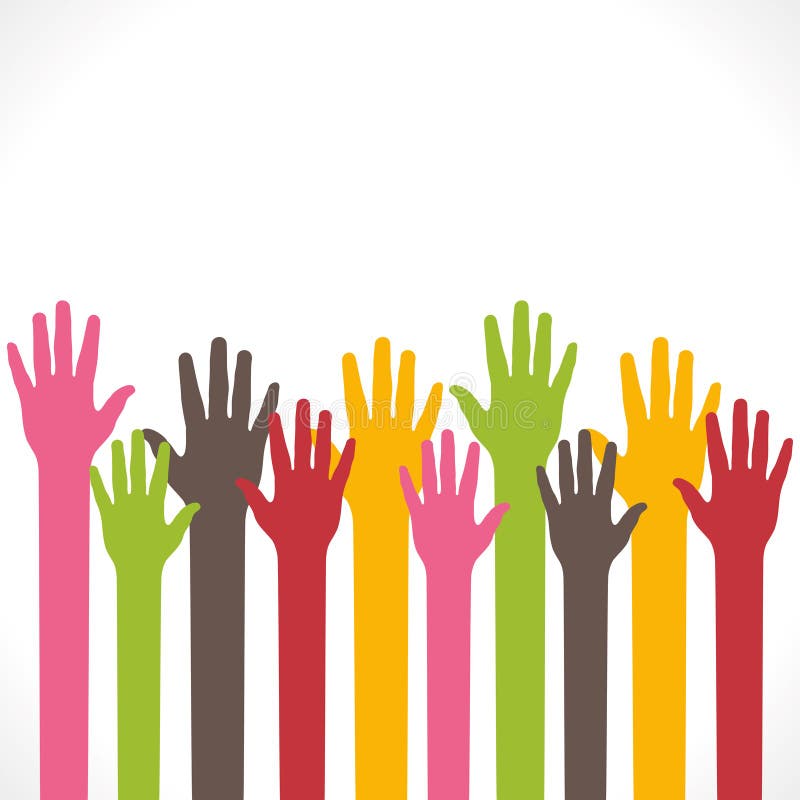 Colorful helping hands stock vector. Illustration of help - 28515005