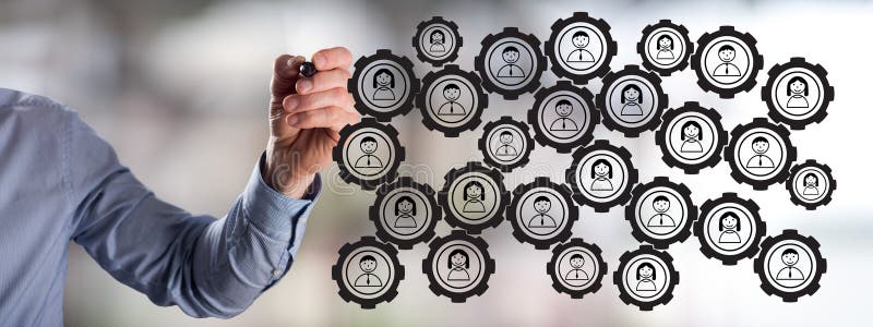 Teamwork Concept Drawn by a Man Stock Image - Image of strategy ...