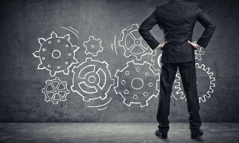 Teamwork Concept Drawn on Wall Stock Illustration - Illustration of ...