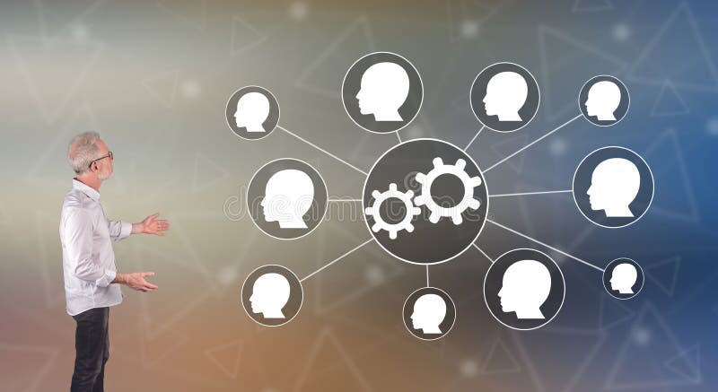 Team Concept Explained Businessman Wall Screen Stock Photos - Free ...