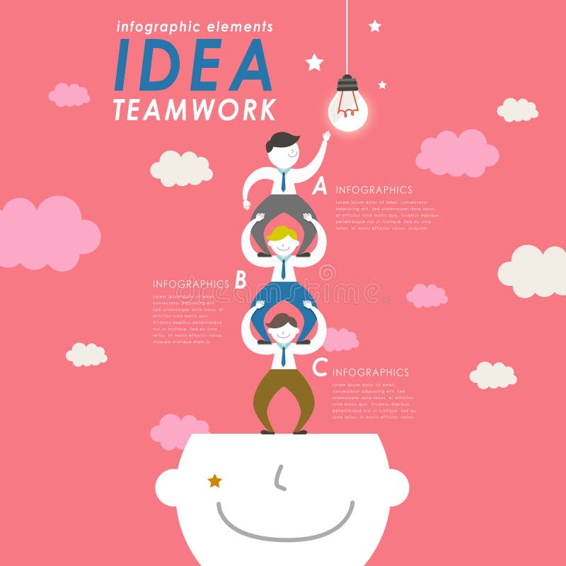 Teamwork Concept Flat Design Stock Illustration - Illustration of ...