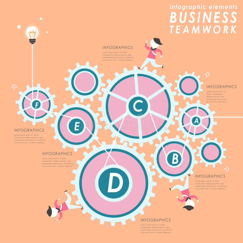 Teamwork Concept Flat Design Stock Illustration - Illustration of ...