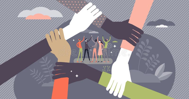 Teamwork Concept, Flat Tiny Persons Vector Illustration Stock Vector ...