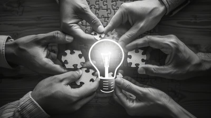 Teamwork Concept with a Glowing Light Bulb Graphic and People& X27;s ...