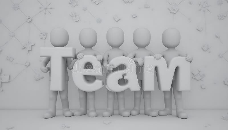 Teamwork Concept Group of Figures Holding Letters Representing Team ...