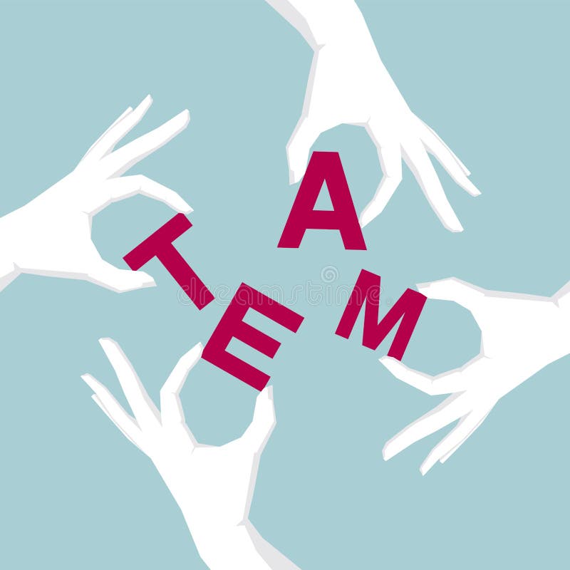 Teamwork Concept, Holding Letters, Forming `TEAM`text Stock Vector ...