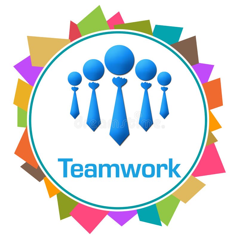 Teamwork Colorful Random Shapes Circle Stock Illustration ...