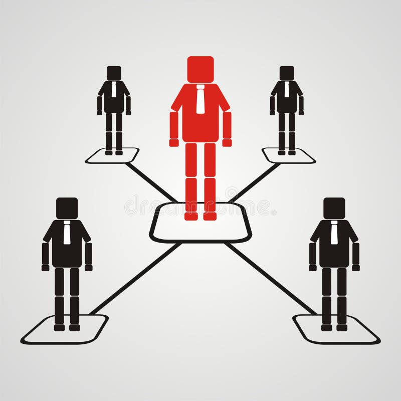 The Teamwork Concept. Leadership with Square Head, Business Team Stock ...