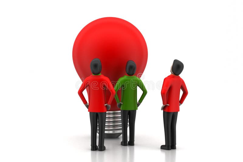Teamwork Concept with Light Bulb Stock Illustration - Illustration of ...