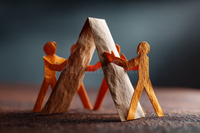 Teamwork Concept with Paper Figures Supporting Structure in Creative ...