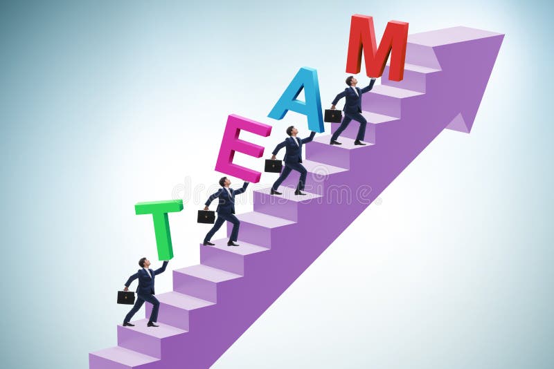 Teamwork Concept with People Carrying Team Letters Stock Image - Image ...