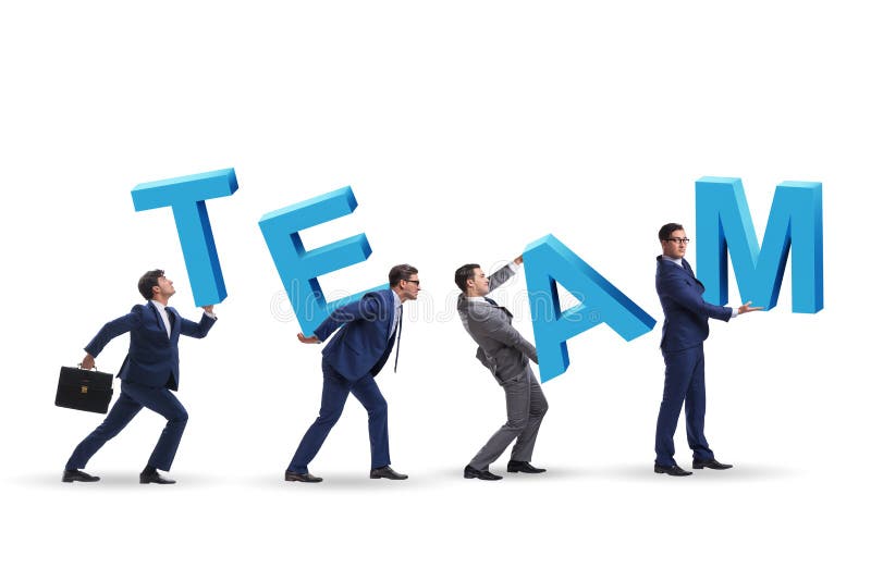 Teamwork Concept with People Carrying Team Letters Stock Photo - Image ...