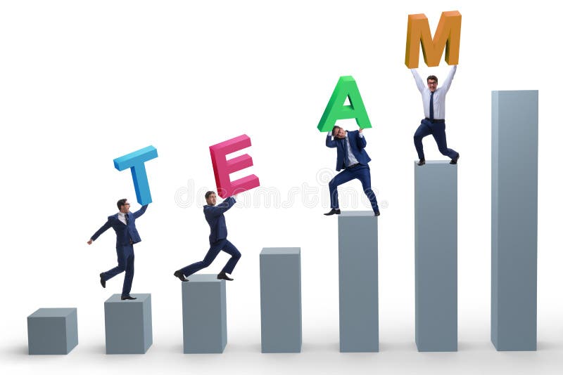 Teamwork Concept with People Carrying Team Letters Stock Image - Image ...