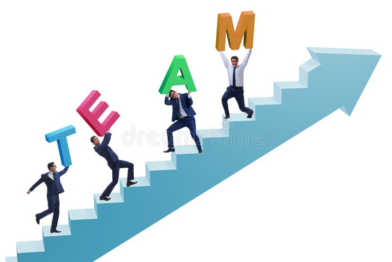 Teamwork Concept with People Carrying Team Letters Stock Photo - Image ...