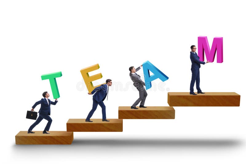 Teamwork Concept with People Carrying Team Letters Stock Image - Image ...