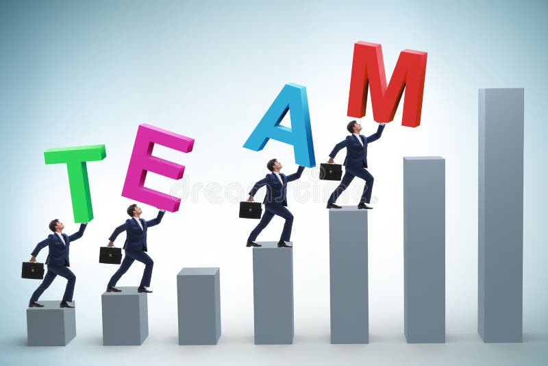 Team of People Pushing Stone Uphill Stock Photo - Image of heavy ...