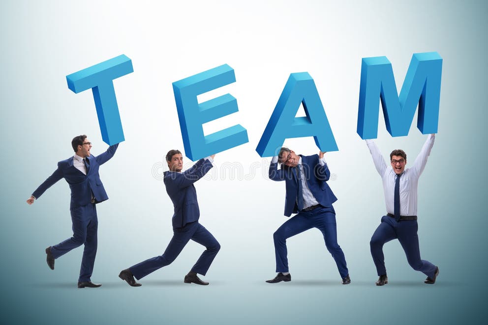 Teamwork Concept with People Carrying Team Letters Stock Photo - Image ...