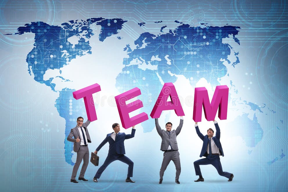 Teamwork Concept with People Carrying Team Letters Stock Image - Image ...