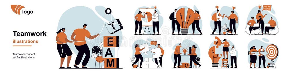 Teamwork Situation Stock Illustrations – 4,654 Teamwork Situation Stock ...