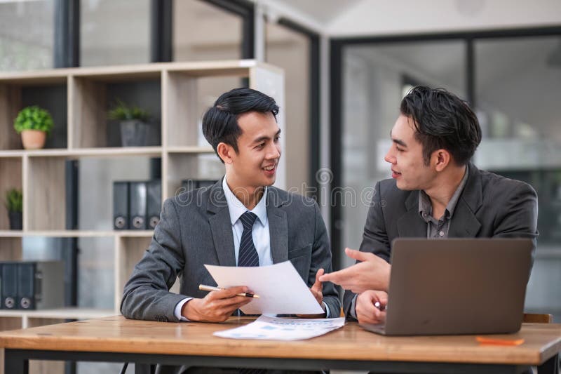 Teamwork Concept.Project Team Making Conversation at Meeting Room ...
