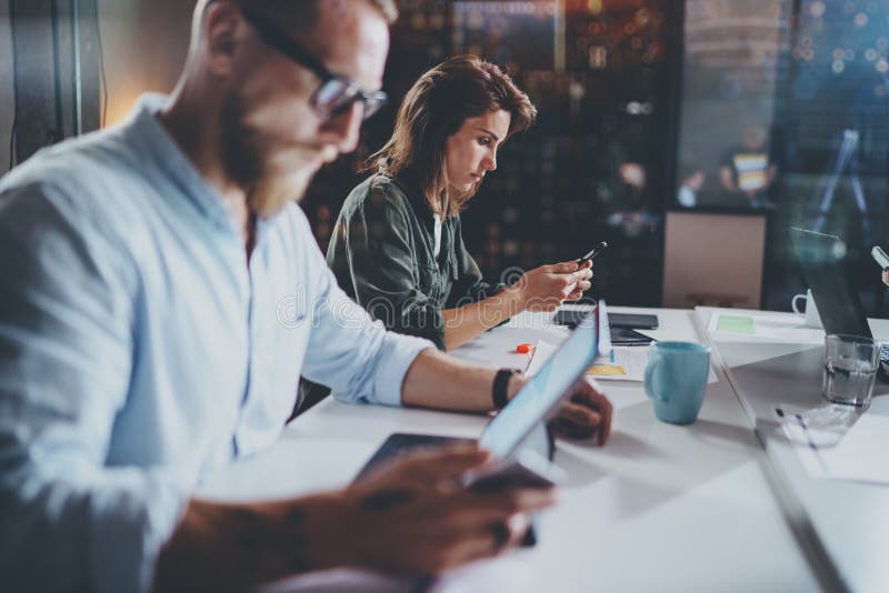 Teamwork Concept.Project Team Making Conversation at Meeting Room at ...