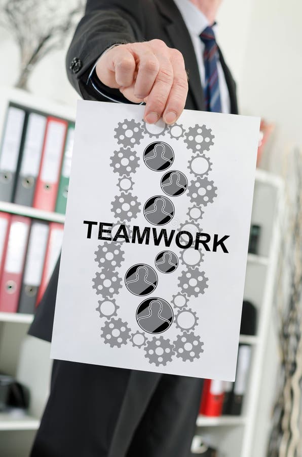 Teamwork Concept Shown by a Businessman Stock Photo - Image of strategy ...