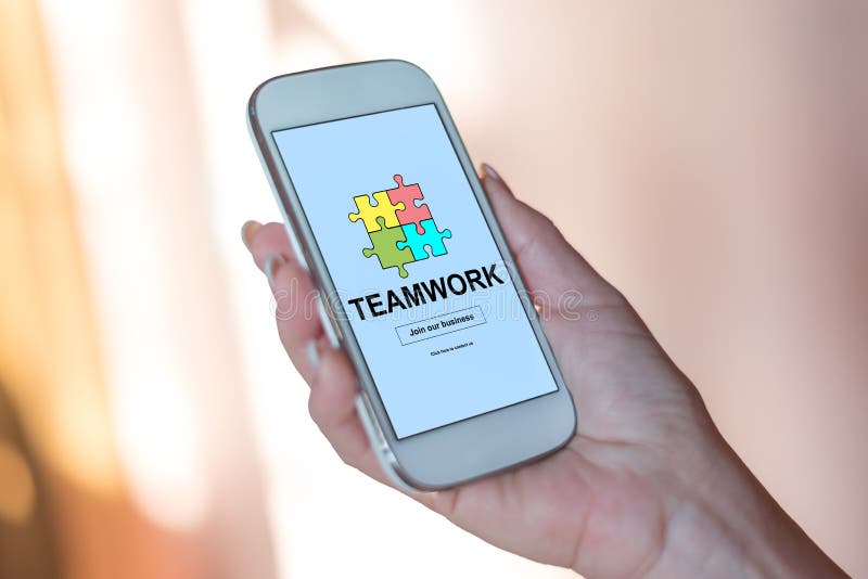 Teamwork Concept on a Smartphone Stock Photo - Image of business ...