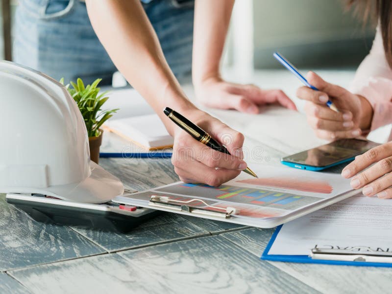 Teamwork Concept. Startup Business Plan and Discussing with Digital ...