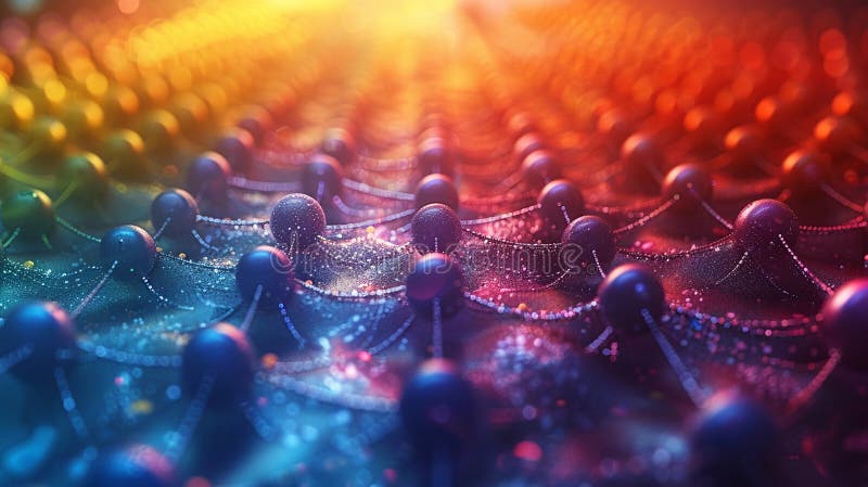 Teamwork Concept Vibrant Abstract Background Interconnected Nodes ...