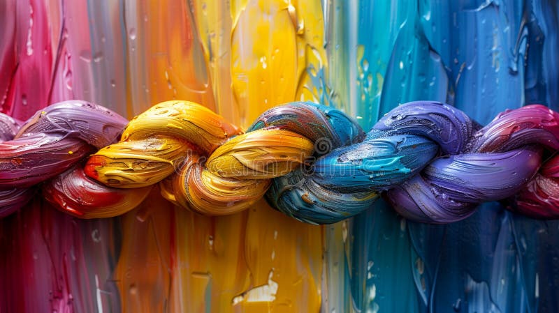 Teamwork Concept, Vibrant Colors Intertwined, Abstract Background ...