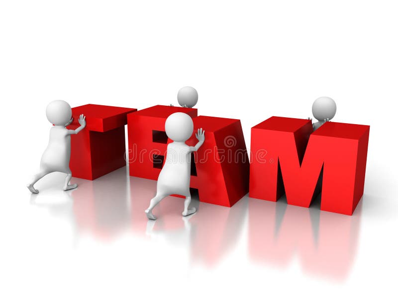 Teamwork Concept with White 3d People Group and Text Stock Illustration ...