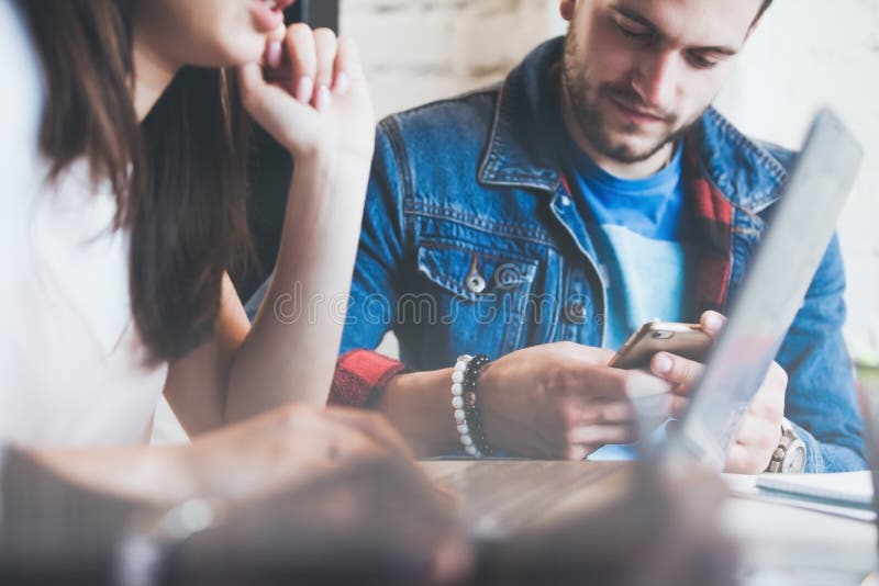 Teamwork Concept. Young Creative Coworkers Working with New Startup ...