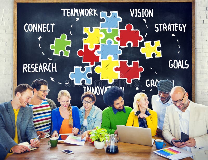 Teamwork Connection Strategy Partnership Support Concept Stock Photo ...
