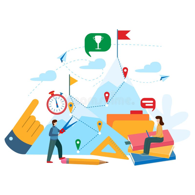 Teamwork Consept, Plan, Solve Problems Company. Vector Business Concept ...