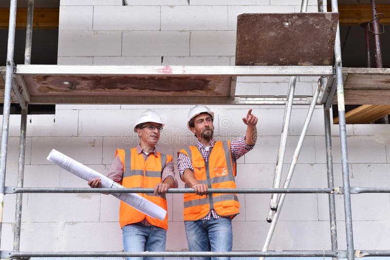 Teamwork on the Construction Site - Site Manager and Architect O Stock ...