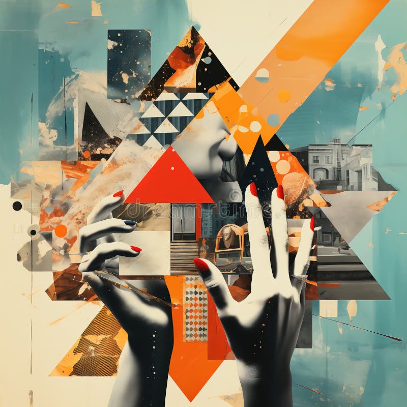 Teamwork. Contemporary Artistic Collage of Human Hands. Creating ...