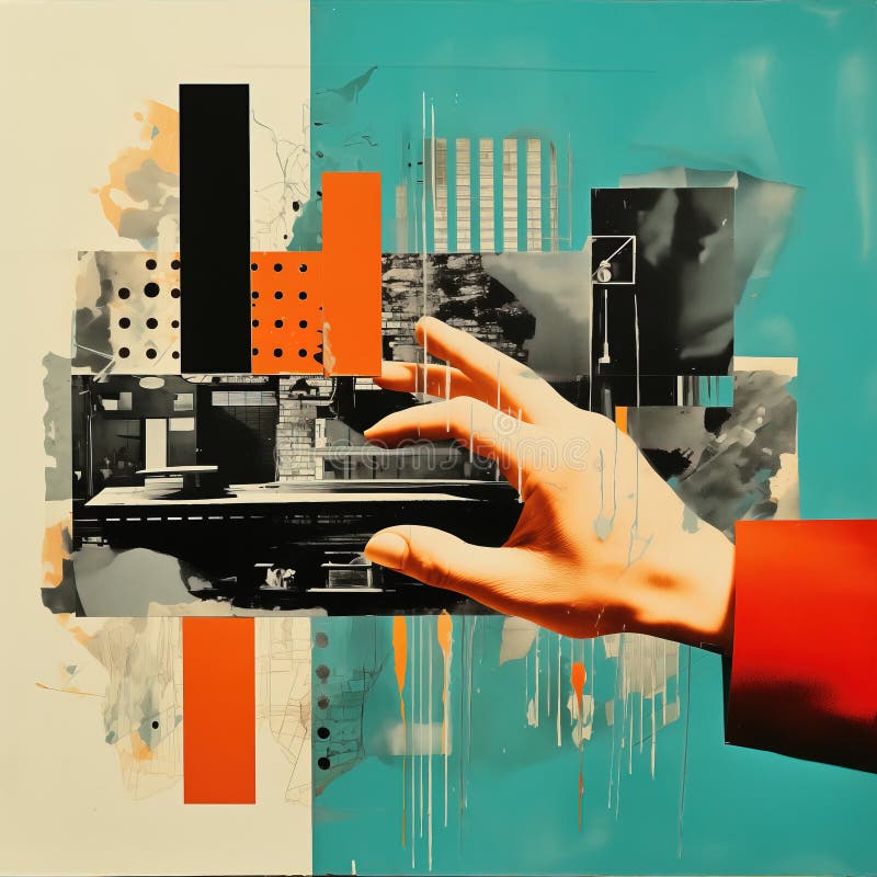 Teamwork. Contemporary Artistic Collage of Human Hands. Creating ...